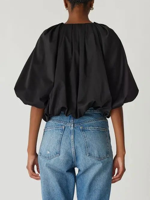Rebecca Taylor Techy Sateen Bubble Blouse