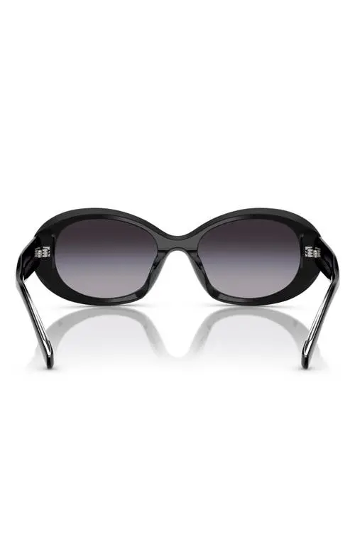 Tory Burch 53mm Gradient Oval Sunglasses - Black
