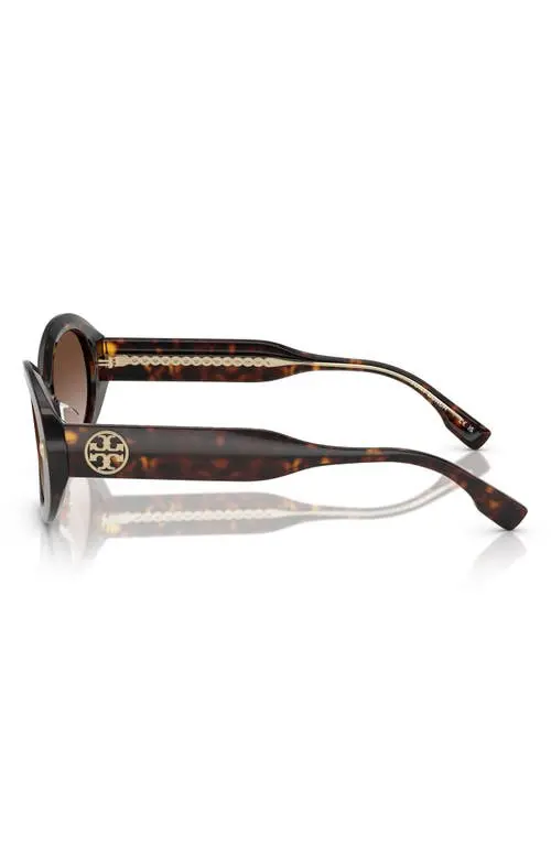 Tory Burch 53mm Gradient Oval Sunglasses - Tortoise