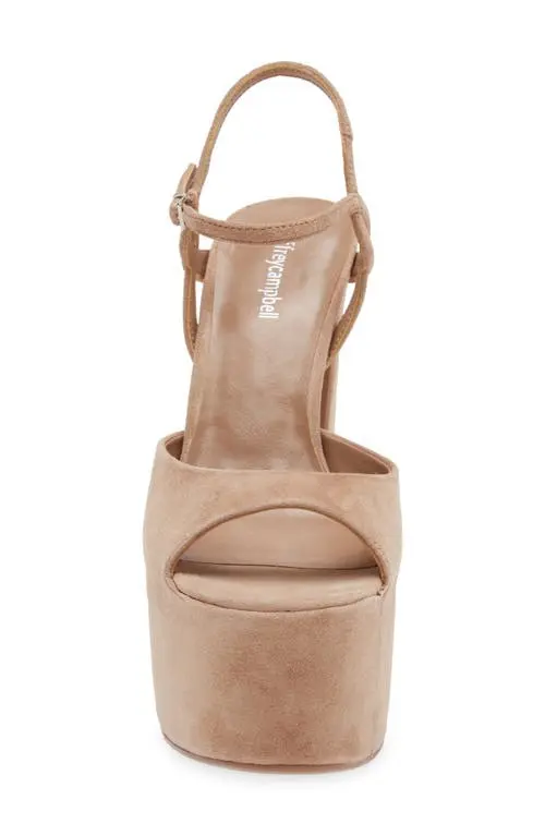Jeffrey Campbell Ever Last Platform Sandal - Beige Suede