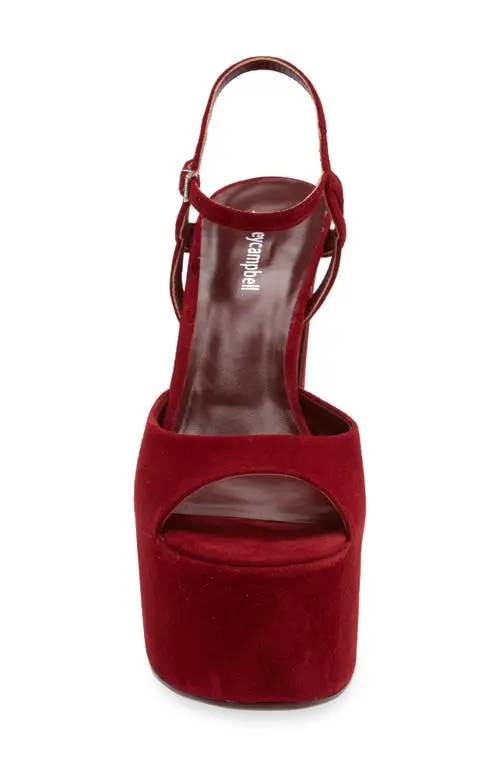 Jeffrey Campbell Ever Last Platform Sandal - Wine Suede