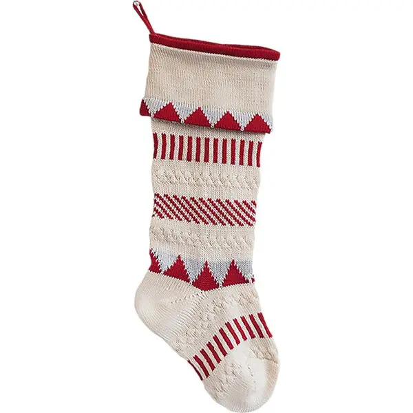 MELANGE COLLECTION Multi-stripe Stocking - Red