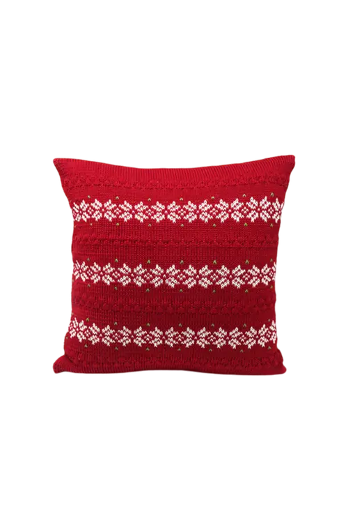 MELANGE COLLECTION 12" Nordic Stripe Pillow - Red