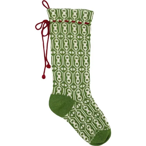 MELANGE COLLECTION Patterned Stocking - Green
