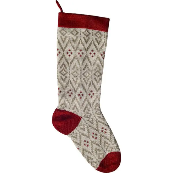 MELANGE COLLECTION Patterned Stocking With Details - Ivory