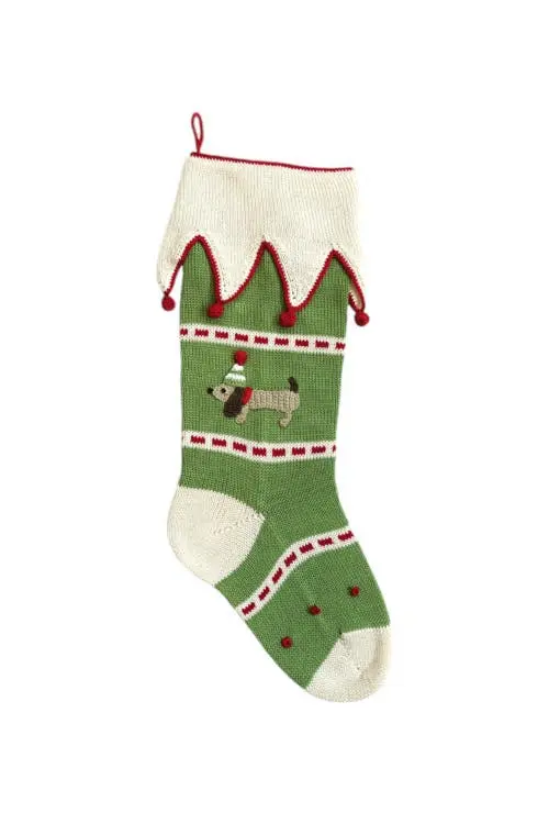 MELANGE COLLECTION Dog Stocking - Green