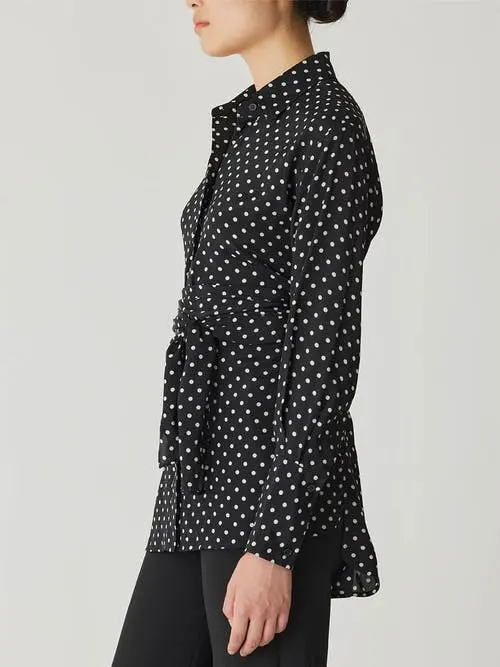 Rebecca Taylor Polka Dot Wrap Shirt