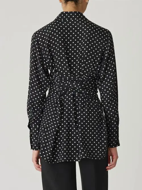 Rebecca Taylor Polka Dot Wrap Shirt