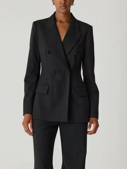 Rebecca Taylor Calvary Twill Double Breasted Blazer