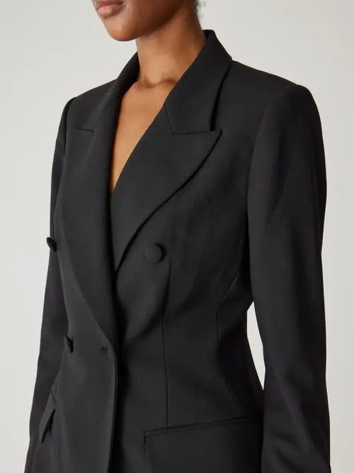 Rebecca Taylor Calvary Twill Double Breasted Blazer