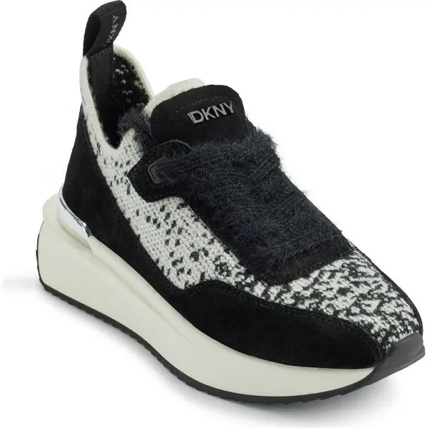 Dkny Aveline Wedge Sneakers - Black/ Off White