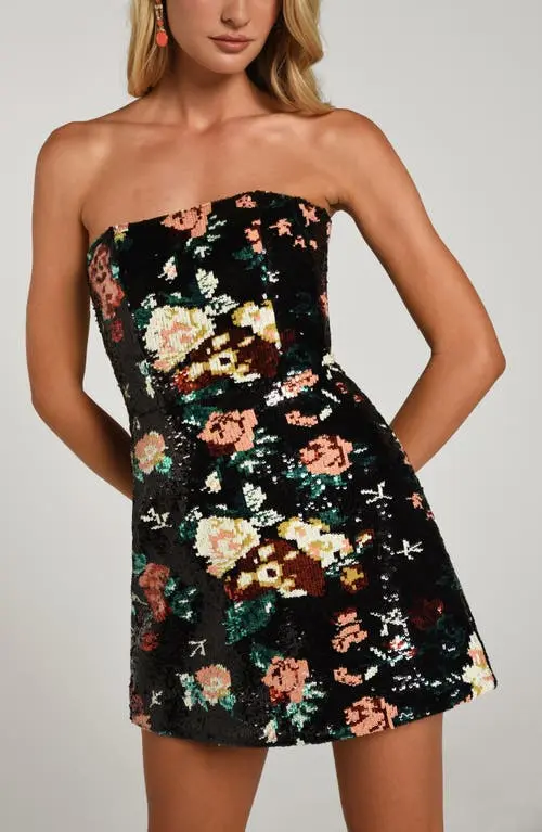 helsi linda strapless floral sequin a line mini dress LINDA SEQUIN MINI White / S main image 0