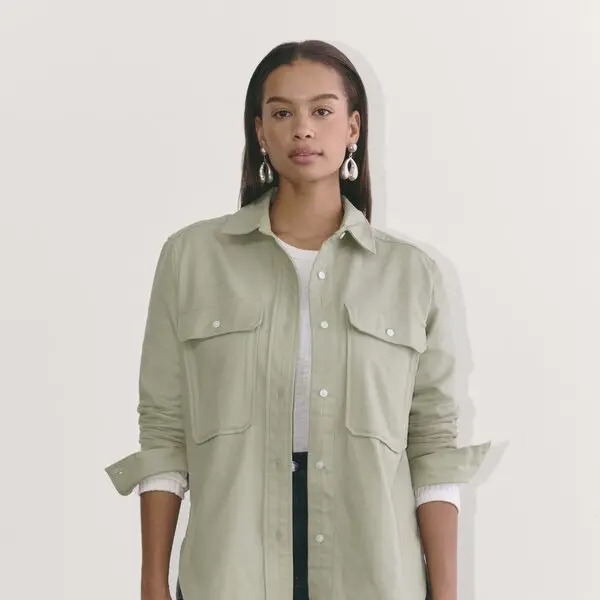 Everlane Boyfriend Flannel Shirt - Seagrass