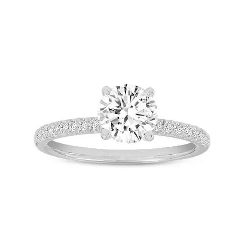 LUVMYJEWELRY Isabella 1.2 Ctw Lab Grown Diamond Engagement Ring - 14k White Gold