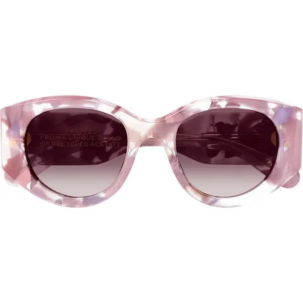 Chloe Silver Frame Pink Gradient Round Sunglasses with Tortoiseshell Temples CHLOÉ Sunglasses - silver-coloured/red/silver-coloured  main image 3