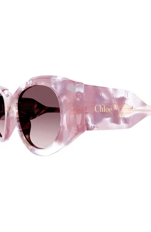 Chloé 51mm Round Frame Sunglasses In Blush - 45% Off  display picture 1