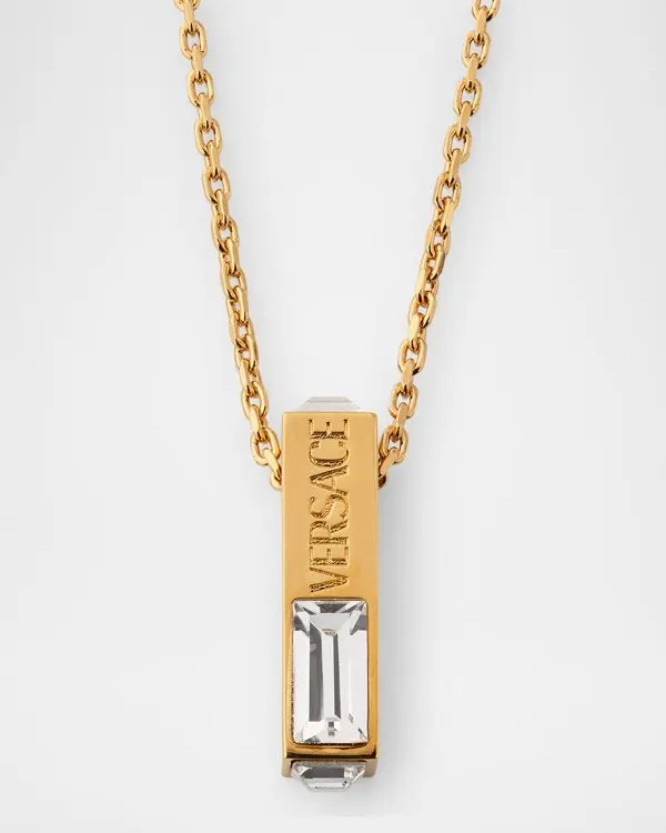 Versace Geometric Crystal Pendant Necklace - Versace Gold-crystal