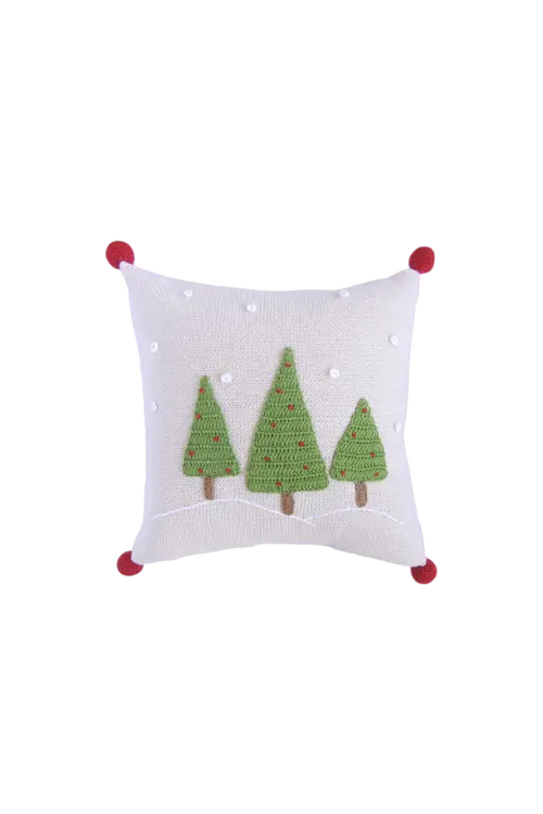 MELANGE COLLECTION 12" Three Tree Pillow - Ivory