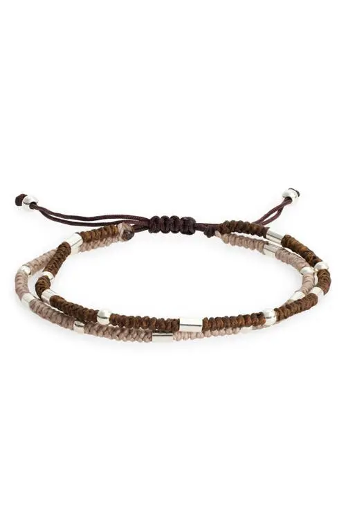 Caputo & Co Set Of Beaded Braided Cord Bracelets - Brown Combo