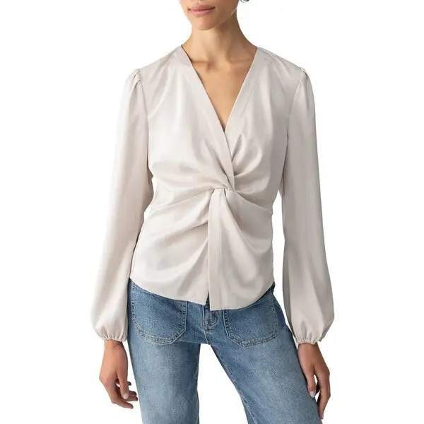 Sanctuary Front Twist Satin Top