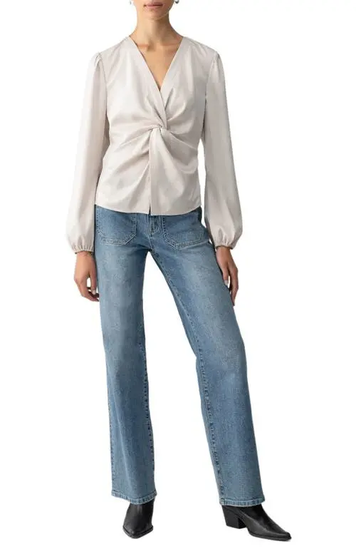 Sanctuary Front Twist Satin Top