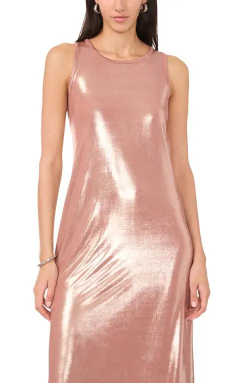 Vince Camuto Metallic Maxi Dress - Rose Clay