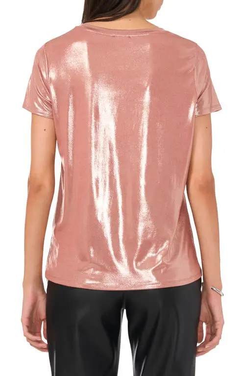 Vince Camuto Metallic Top - Rose Clay