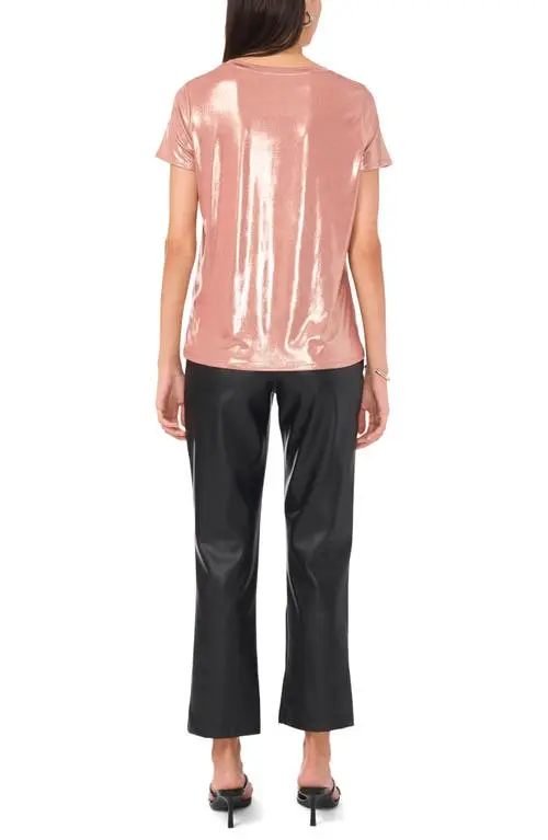 Vince Camuto Metallic Top - Rose Clay