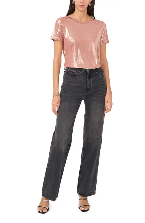 Vince Camuto Metallic Top - Rose Clay