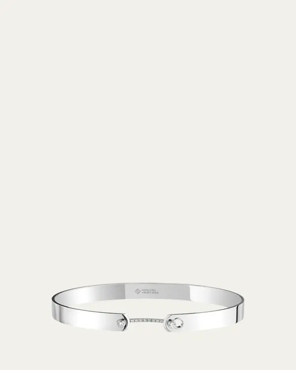 NOUVEL HERITAGE 18k Bangle With Diamonds - White Gold