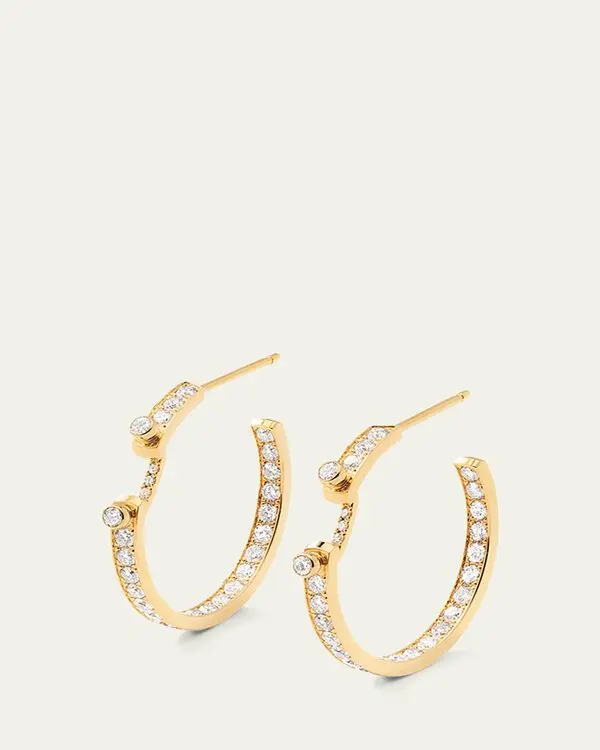 NOUVEL HERITAGE 18k Diamond Hoop Earrings - Gold
