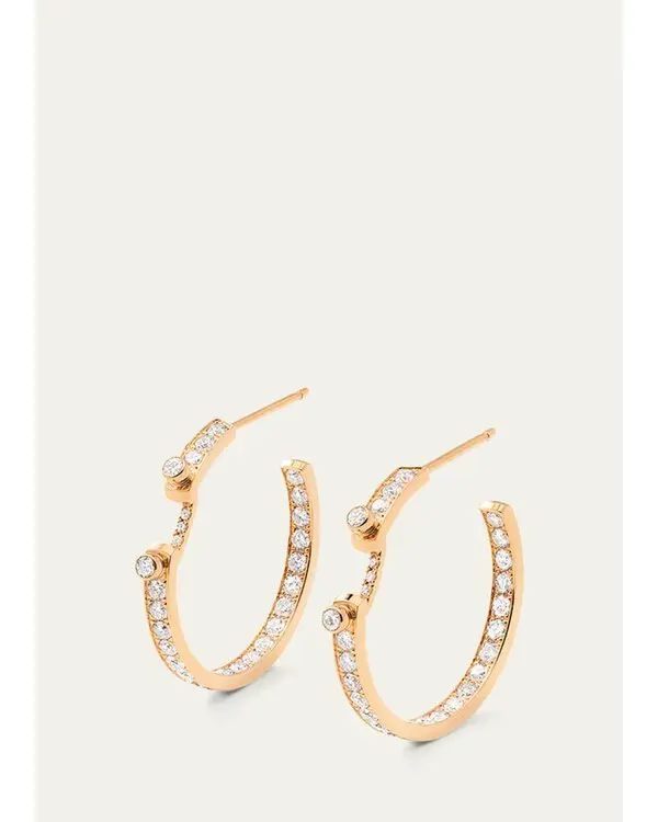 NOUVEL HERITAGE 18k Diamond Hoop Earrings - Pink