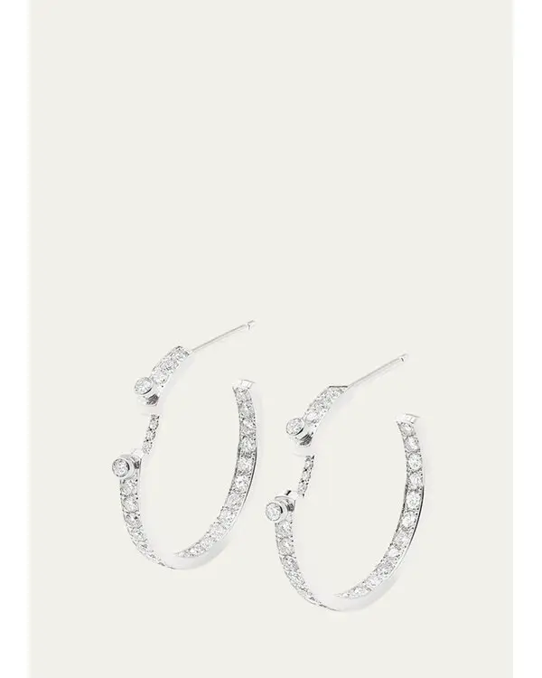 NOUVEL HERITAGE 18k Diamond Hoop Earrings - White
