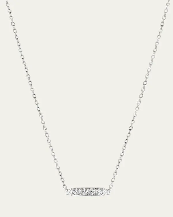 NOUVEL HERITAGE 18k Diamond Parisian Stroll Mood Pendant Necklace - White Gold