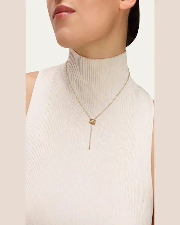 NOUVEL HERITAGE 18k Mini Latch Y Necklace