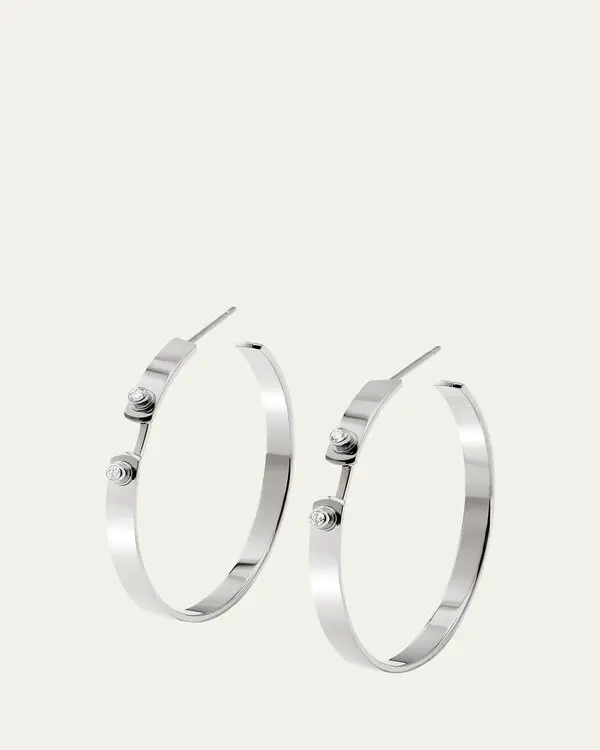 NOUVEL HERITAGE 18k Hoop Earrings - White Gold