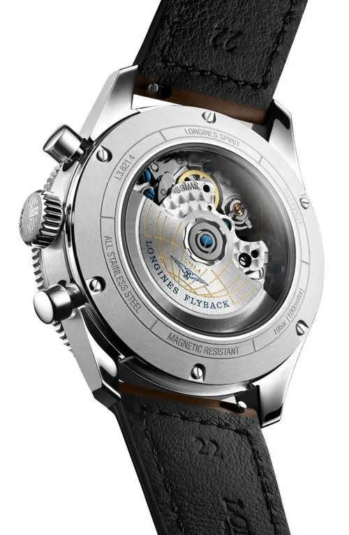 LONGINES Spirit Flyback Automatic Chronograph Strap Watch - Black