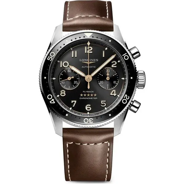 LONGINES Spirit Flyback Automatic Chronograph Strap Watch - Black