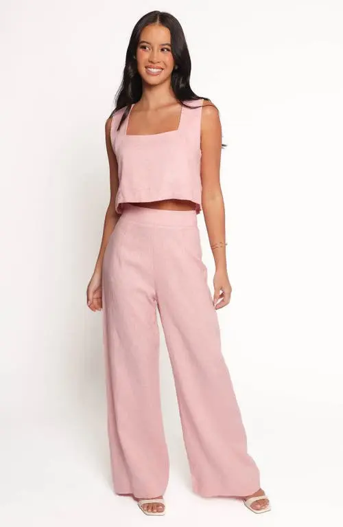 PETAL & PUP Devlin Linen Crop Tank - Blush