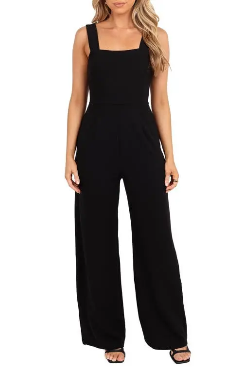 PETAL & PUP Hyatt Square Neck Jumpsuit - Black