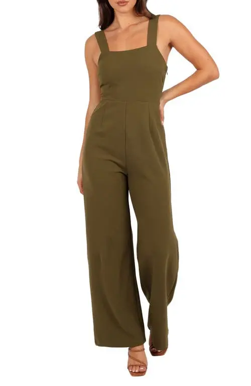 PETAL & PUP Hyatt Square Neck Jumpsuit - Olive