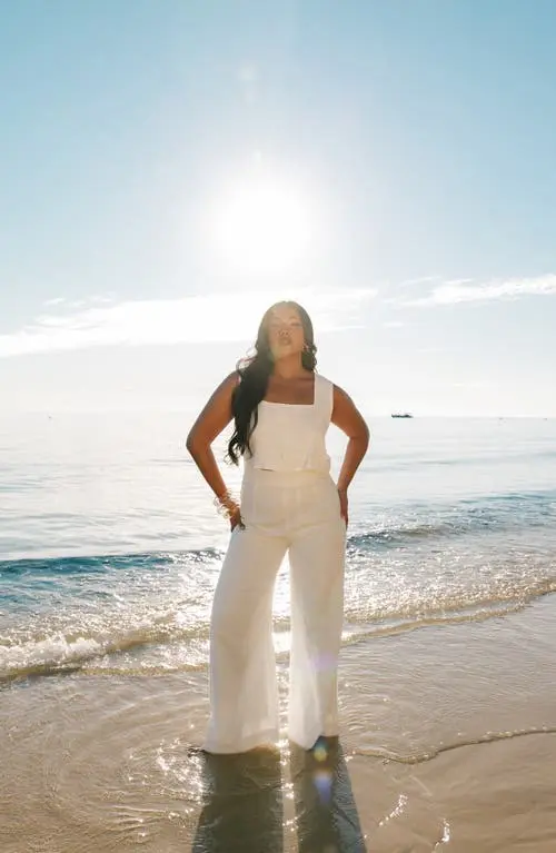 PETAL & PUP Devlin Linen Wide Leg Pants - Cloud White