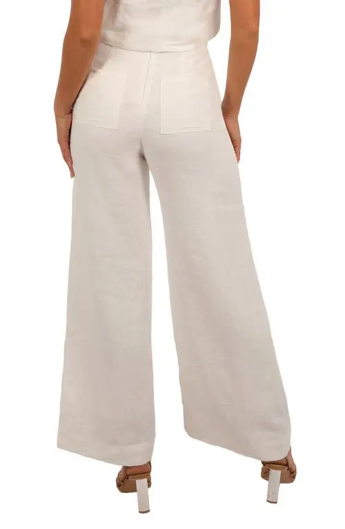 PETAL & PUP Devlin Linen Wide Leg Pants - Cloud White