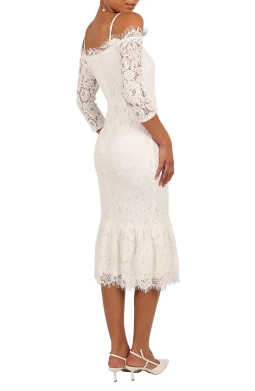 PETAL & PUP Lindy Lace Cold Shoulder Midi Dress