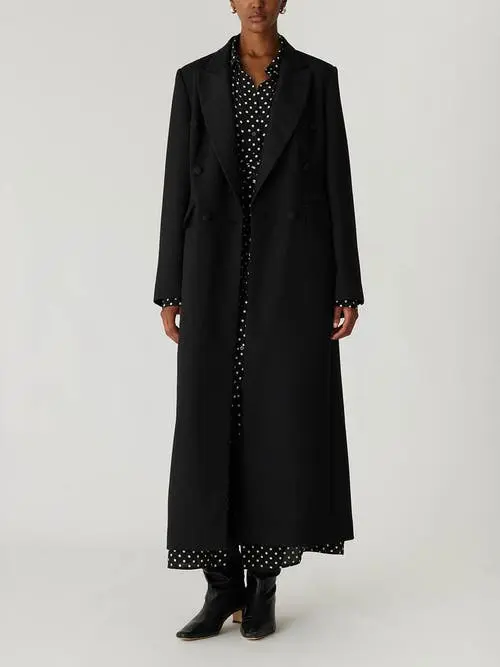 Rebecca Taylor Refined Suiting Crombie Coat - Black