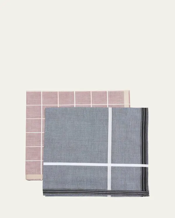 Simonnot Godard 2-pack Egyptian Cotton Handkerchiefs - Brown Sky