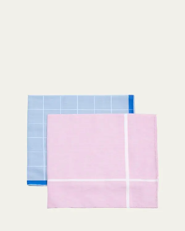 Simonnot Godard 2-pack Egyptian Cotton Handkerchiefs - Sky Lilac
