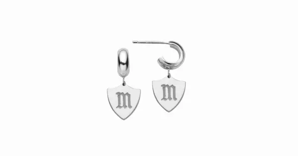 Jennifer Zeuner Jewelry Sterling Silver Kane Huggies With Shield Charm - One-color