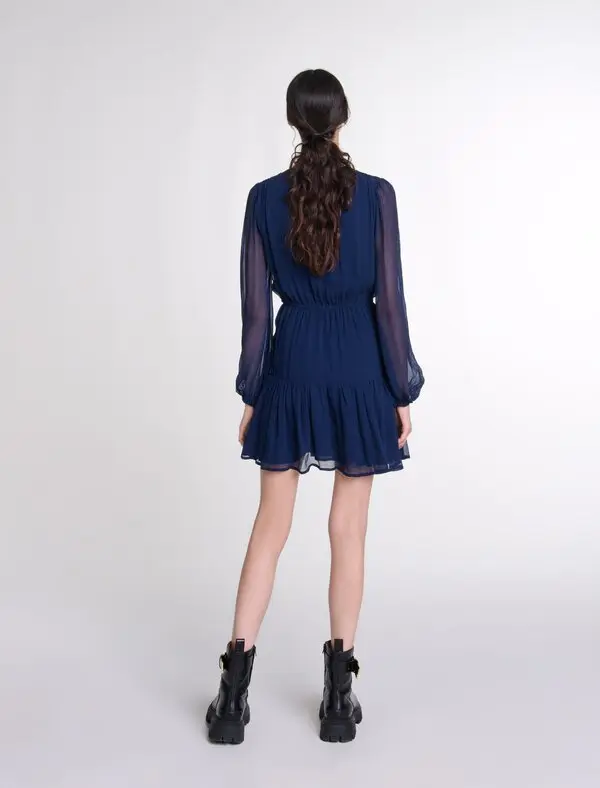 Maje Cupro Short Ruffled Dress