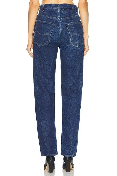 ALIGRACE Vintage Classic Relaxed Straight Jeans - Medium Dark